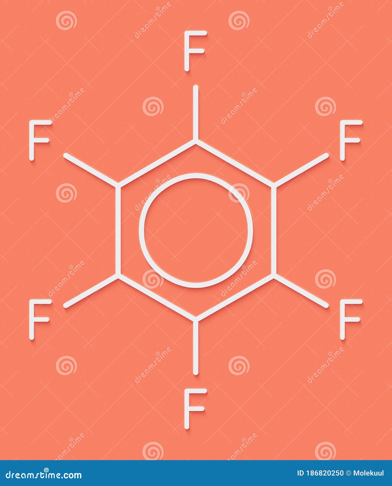 Hexafluorobenzene Molecule. Skeletal Chemical Formula. Vector ...