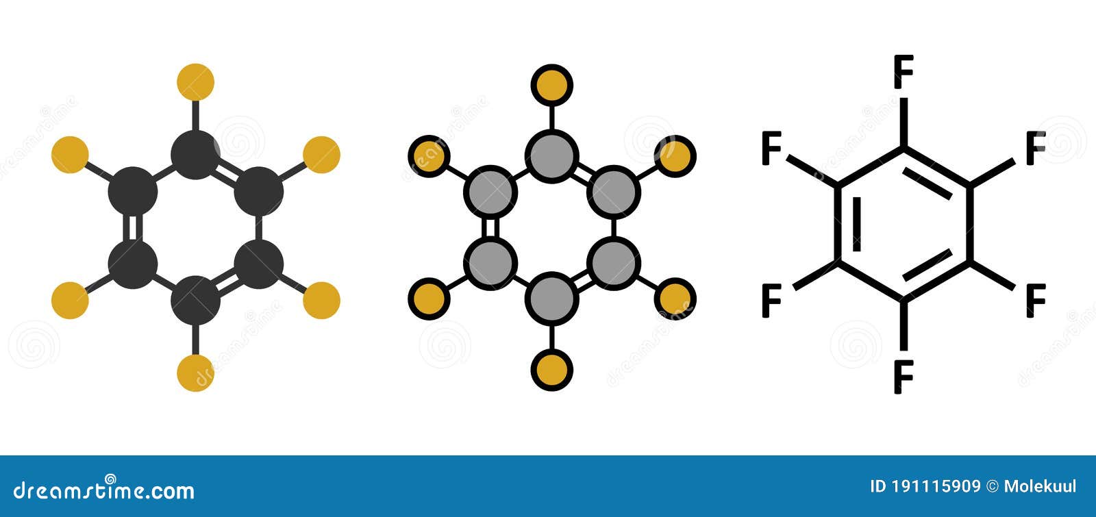 Hexafluorobenzene Molecule. Skeletal Chemical Formula. Vector ...