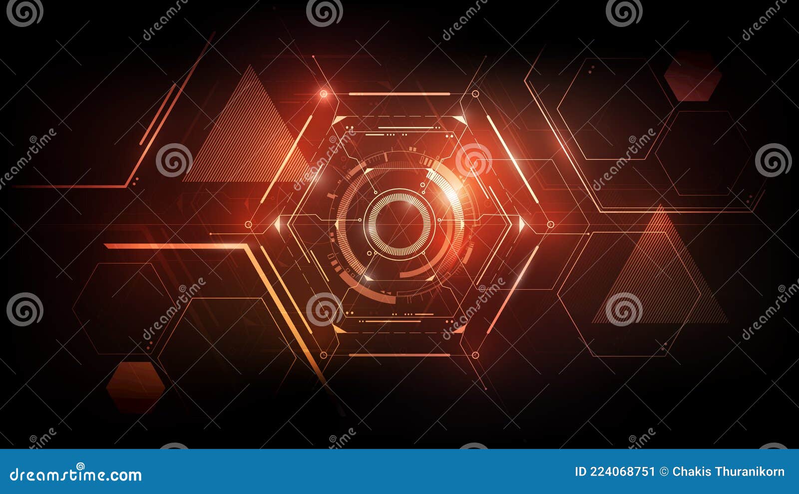 Hexagon Abstract Futuristic Electronic Circuit Technology Background ...