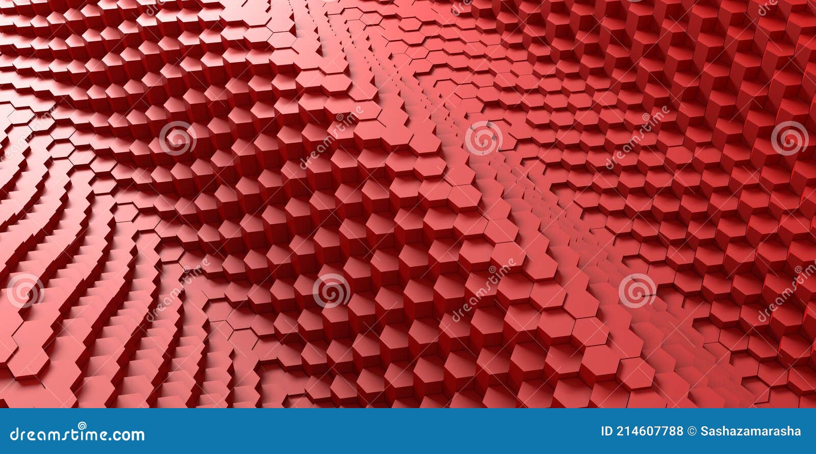 Hexagon Abstract Red Bricks Background Stock Illustration ...