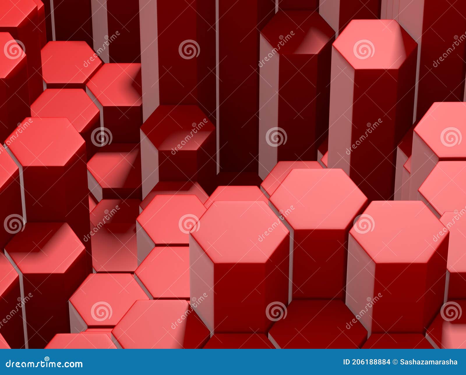 Hexagon Abstract Red Bricks Background Stock Illustration ...
