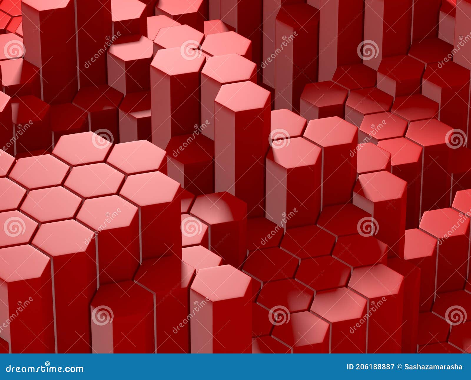 Hexagon Abstract Red Bricks Background Stock Illustration ...
