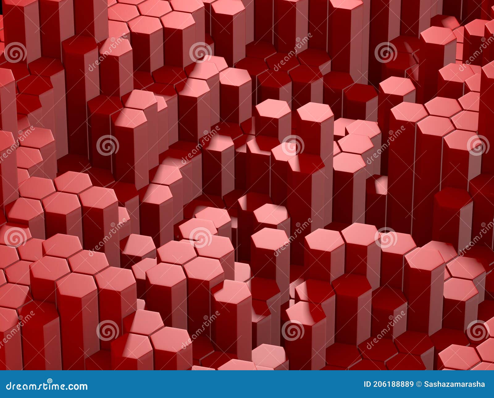 Hexagon Abstract Red Bricks Background Stock Illustration ...