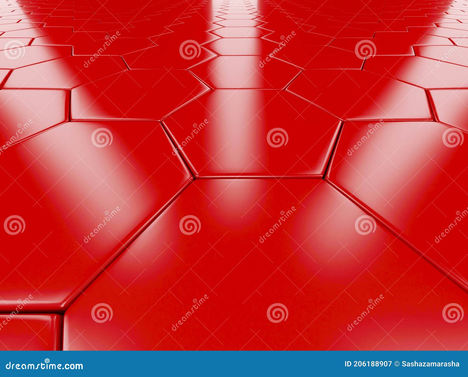 Hexagon Abstract Red Bricks Background Stock Illustration ...
