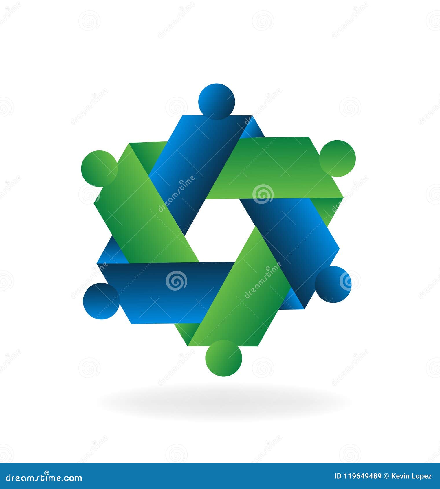 Hexagon Abstract Teamwork Icon Stock Vector - Illustration of people ...