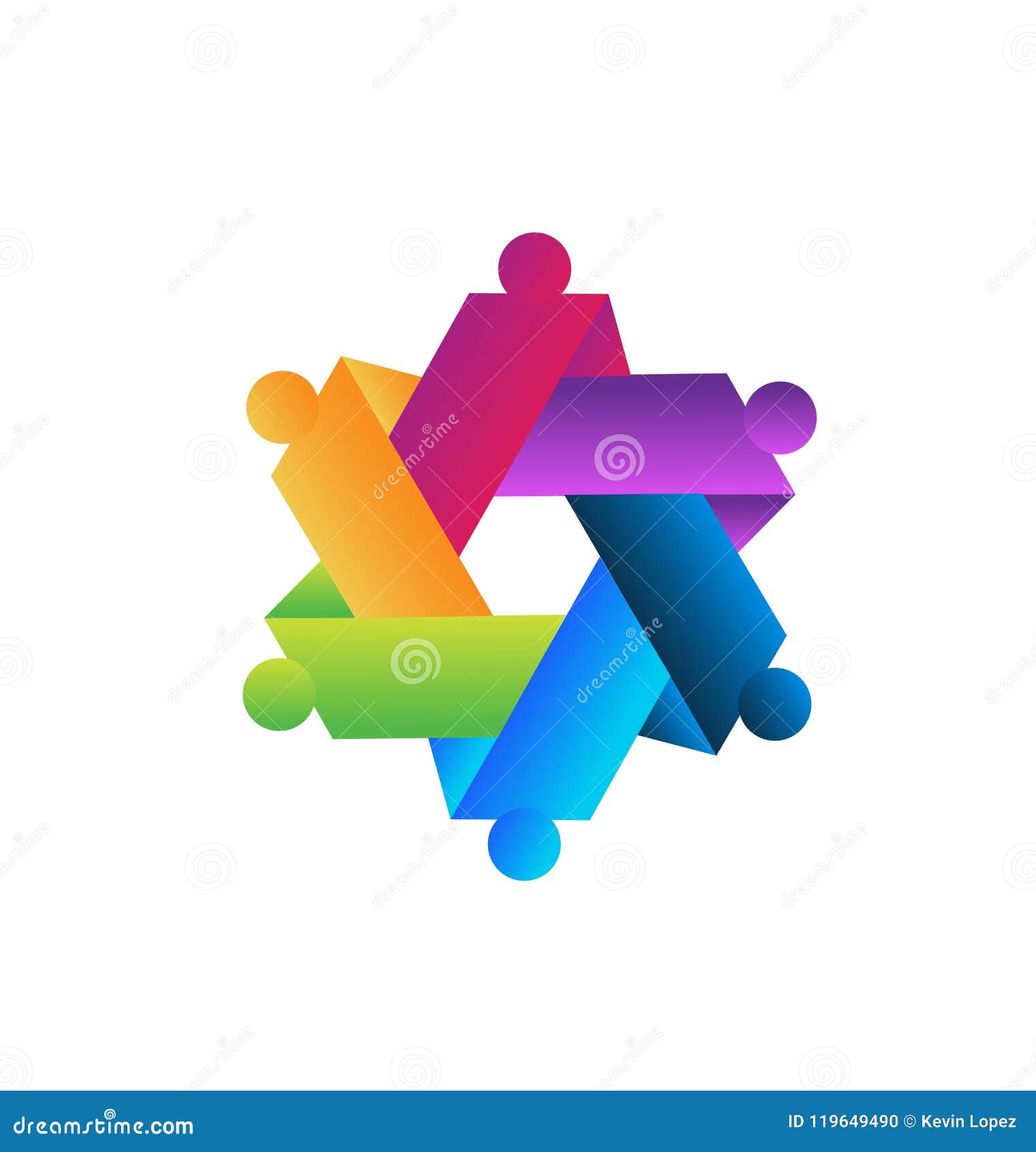 Hexagon Abstract Teamwork Icon Stock Vector - Illustration of ...