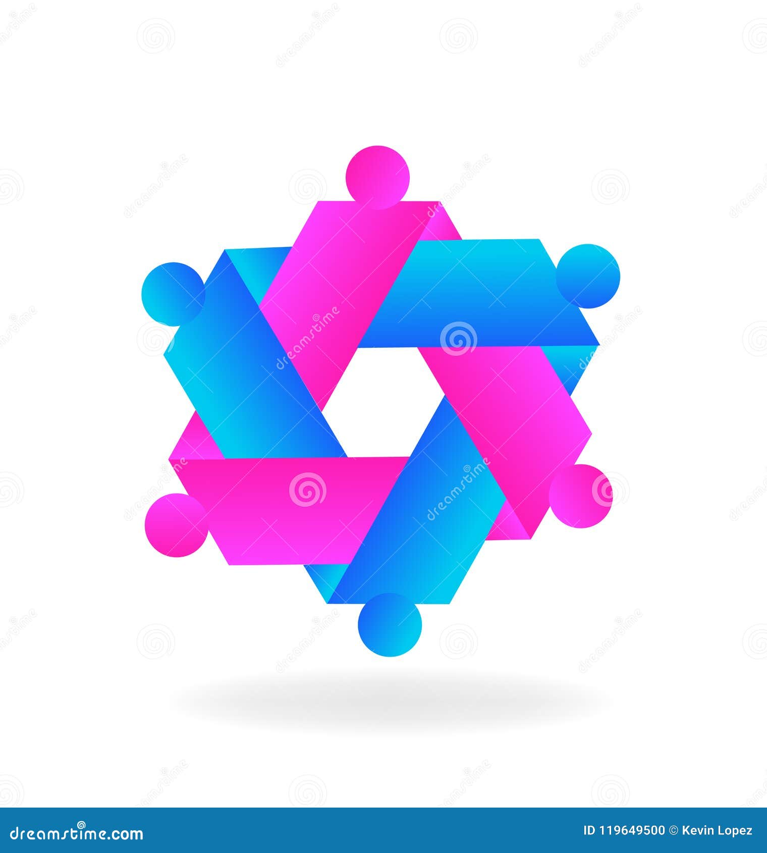 Hexagon Abstract Teamwork Icon Stock Vector - Illustration of education ...