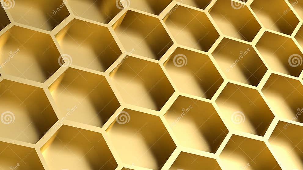 The Hexagon or Beehive Pattern for Background Concept 3d Rendering ...