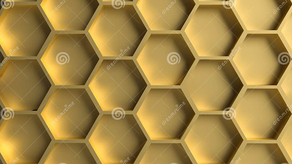 The Hexagon or Beehive Pattern for Background Concept 3d Rendering ...