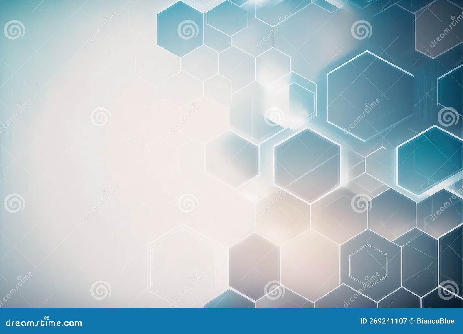 Hexagon Blue Abstract Background with Hexagonal Geometric Elements ...