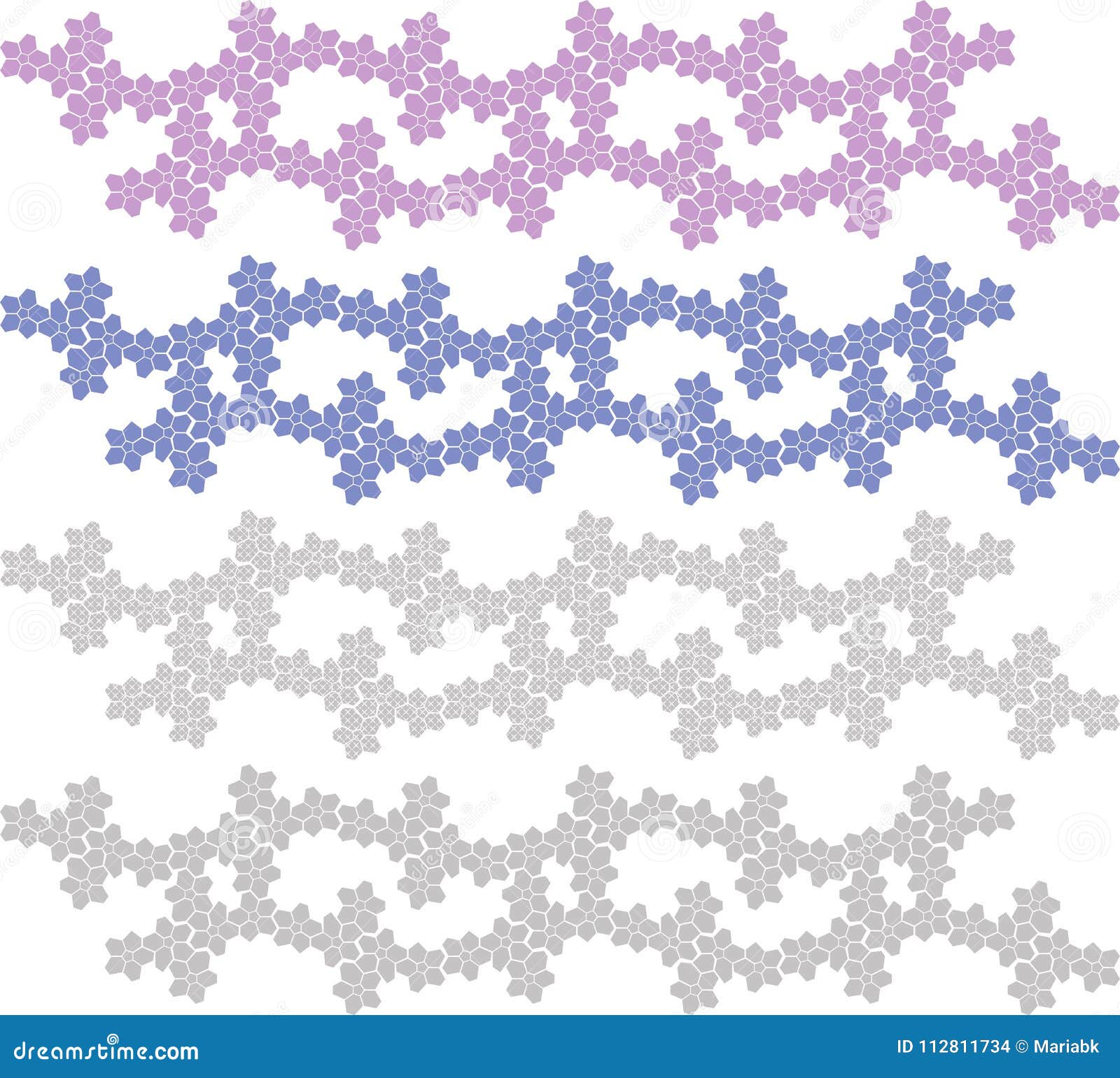 Hexagon Border Set And Design Elements. Vector Illustration ...