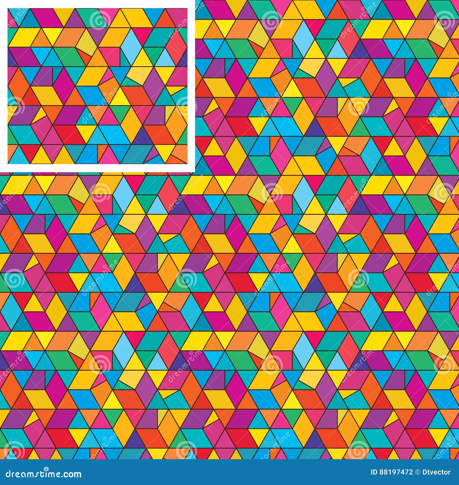 Hexagon Box Triangle Colorful Seamless Pattern Stock Vector ...