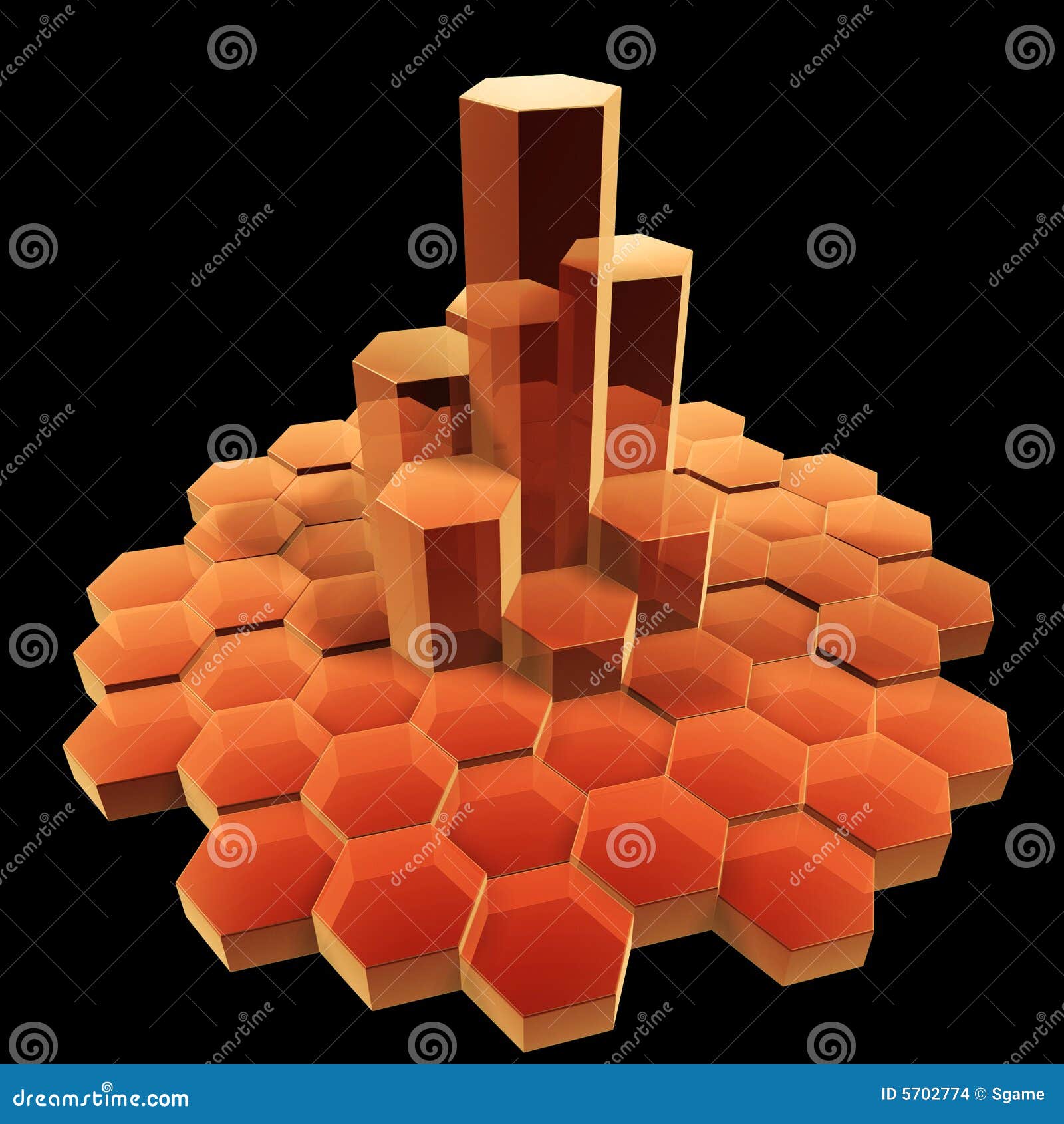 Hexagon building stock illustration. Illustration of financial - 5702774