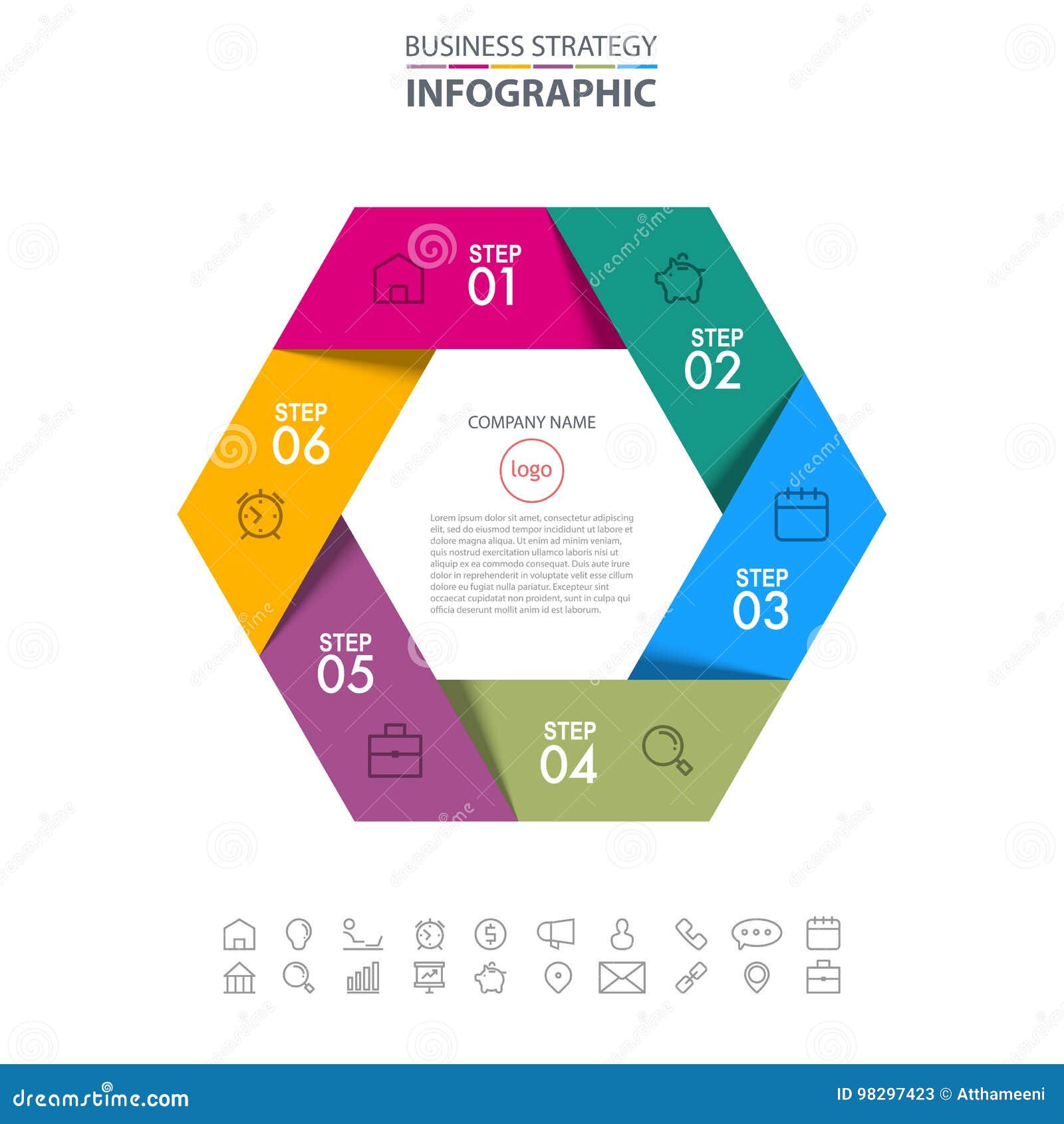 Hexagon Business Infographics Strategy Design Elements Stock Vector ...