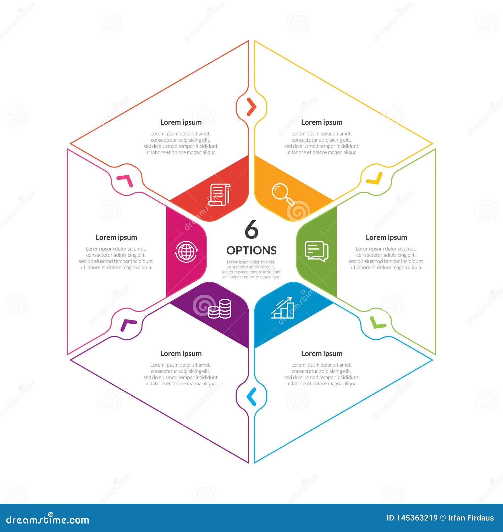 Hexagon Chart Info-graphic Template Stock Vector - Illustration of ...