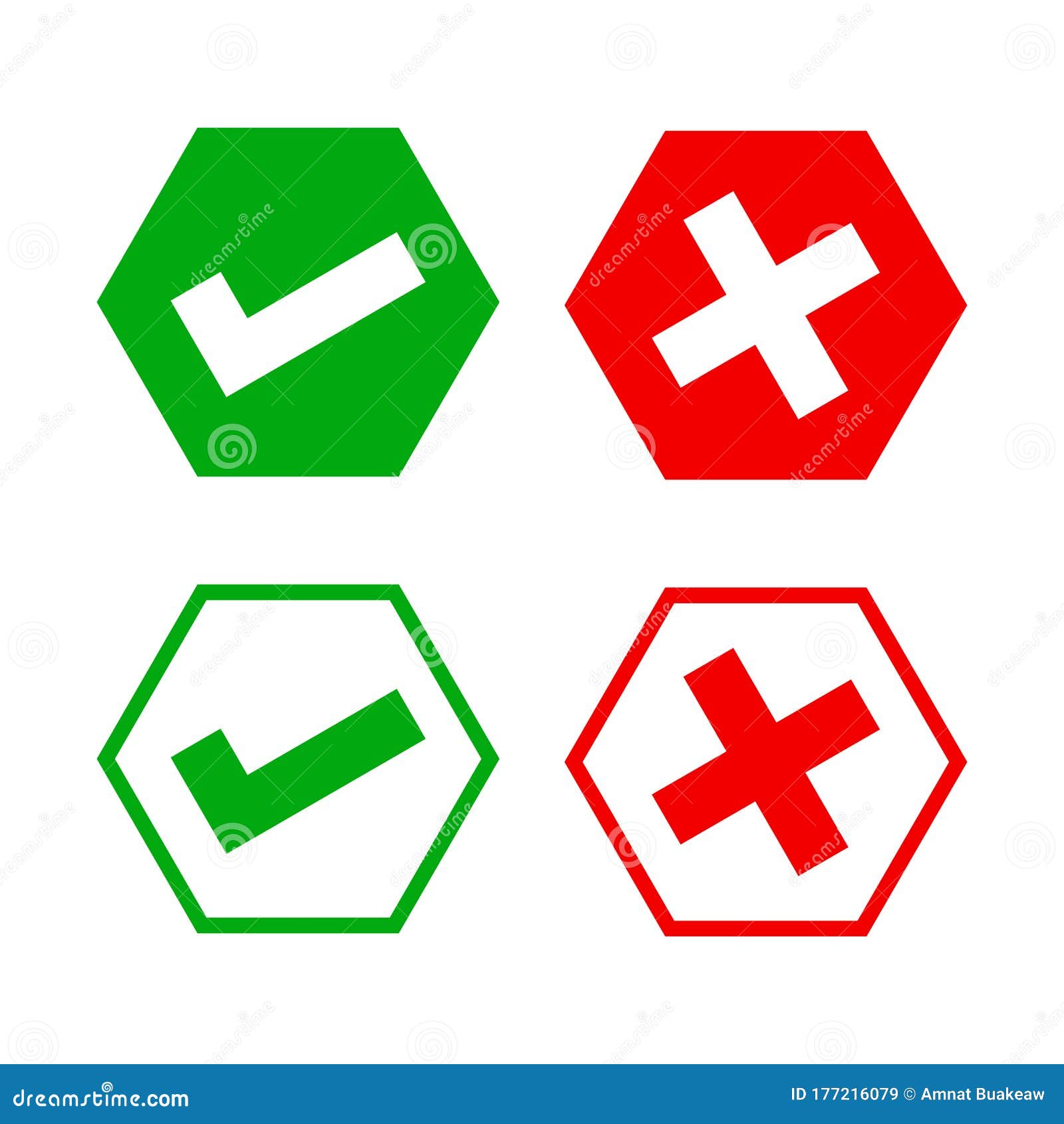 Hexagon Check Mark Logo Cartoon Vector | CartoonDealer.com #112282553