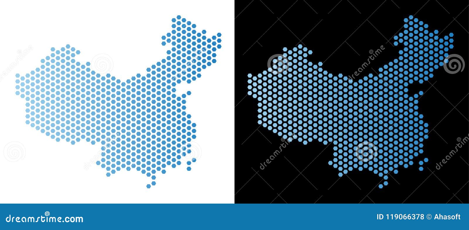 China Map Honeycomb Scheme stock vector. Illustration of geography ...