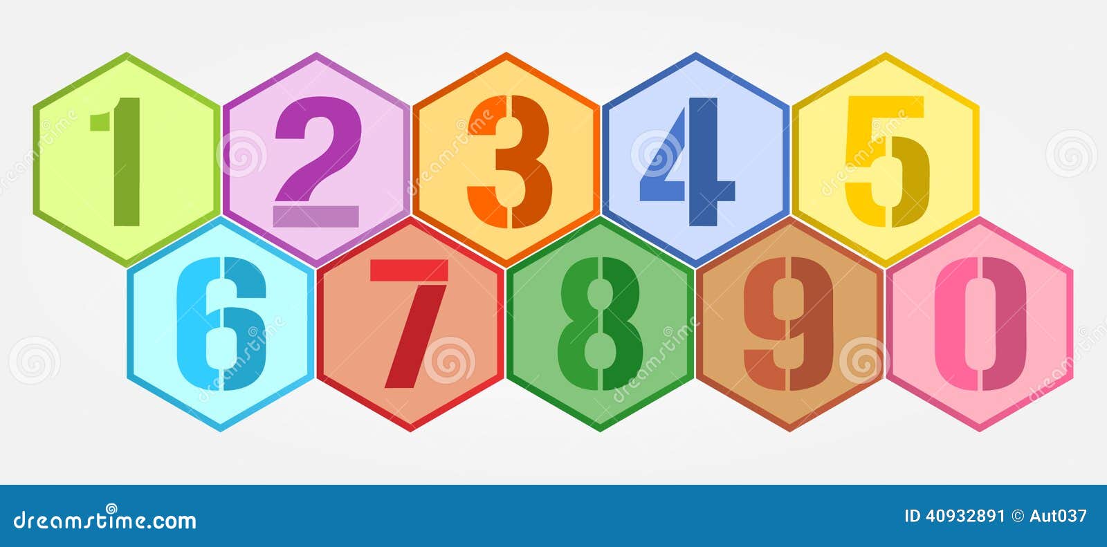 Hexagon Colorful Numbers Set. Stock Vector - Illustration of cube ... Hexagon Colorful Numbers Set. Stock Vector - Illustration of cube ...