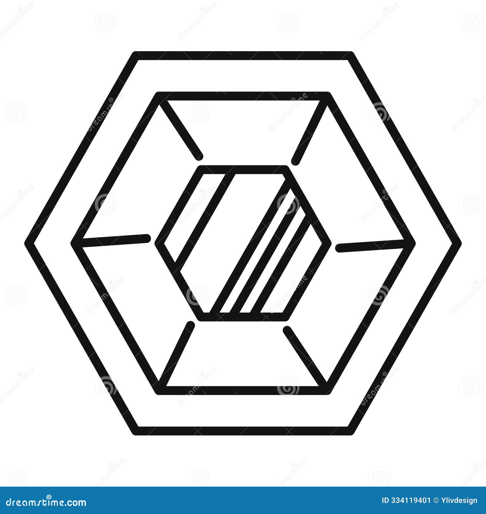 Hexagon Combining with Smaller Hexagon Creating a Geometric Shape Stock ...
