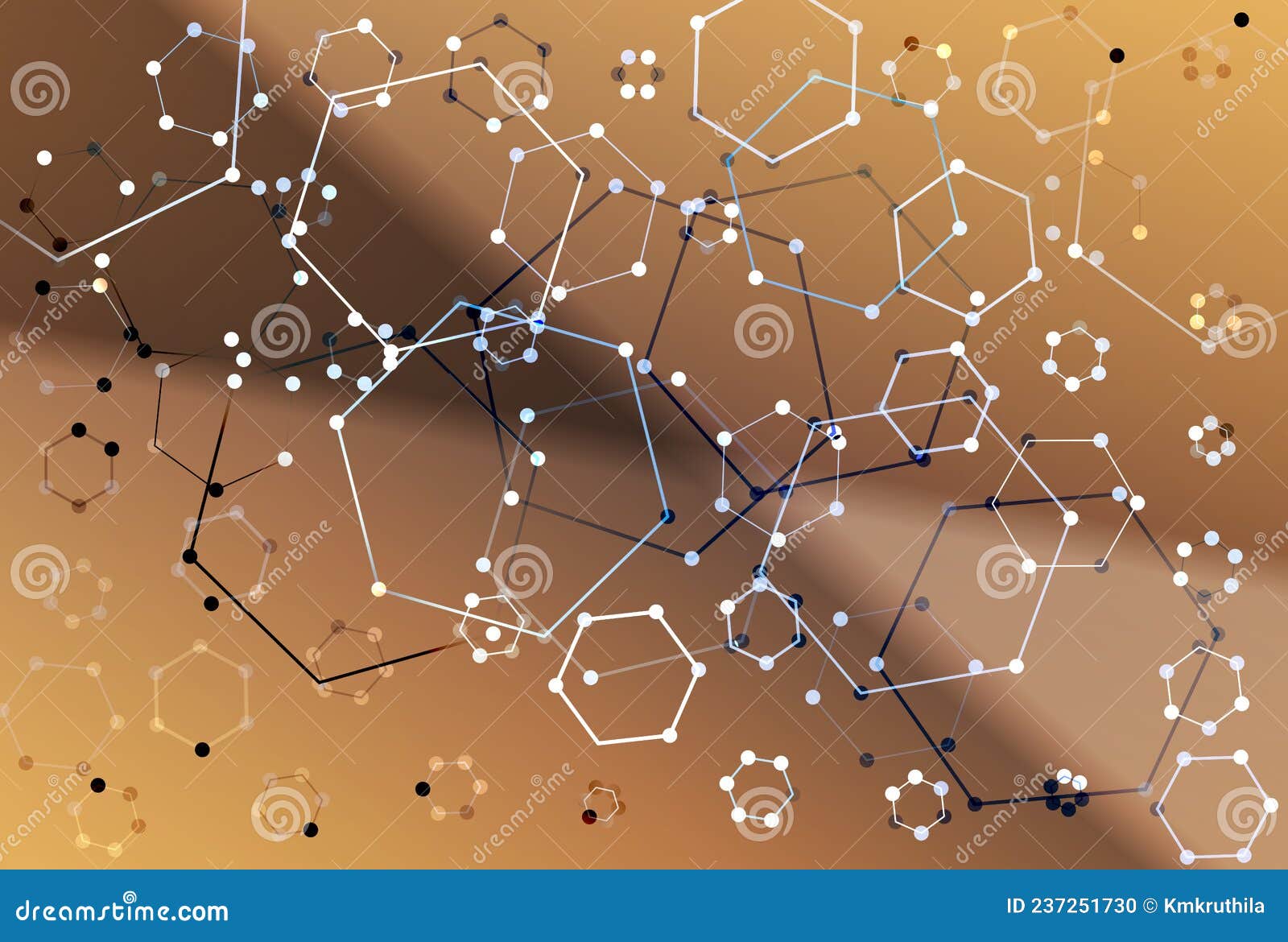Hexagon Connected Dots Brown Background Vector Beautiful Elegant ...