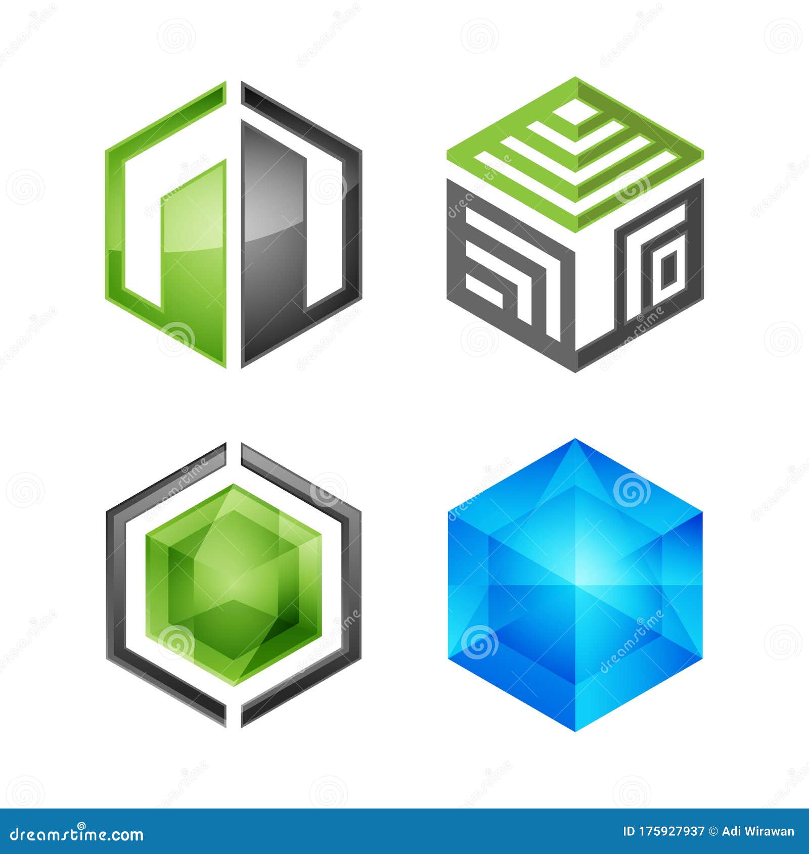Hexagon corporate logo set stock vector. Illustration of isolated ...