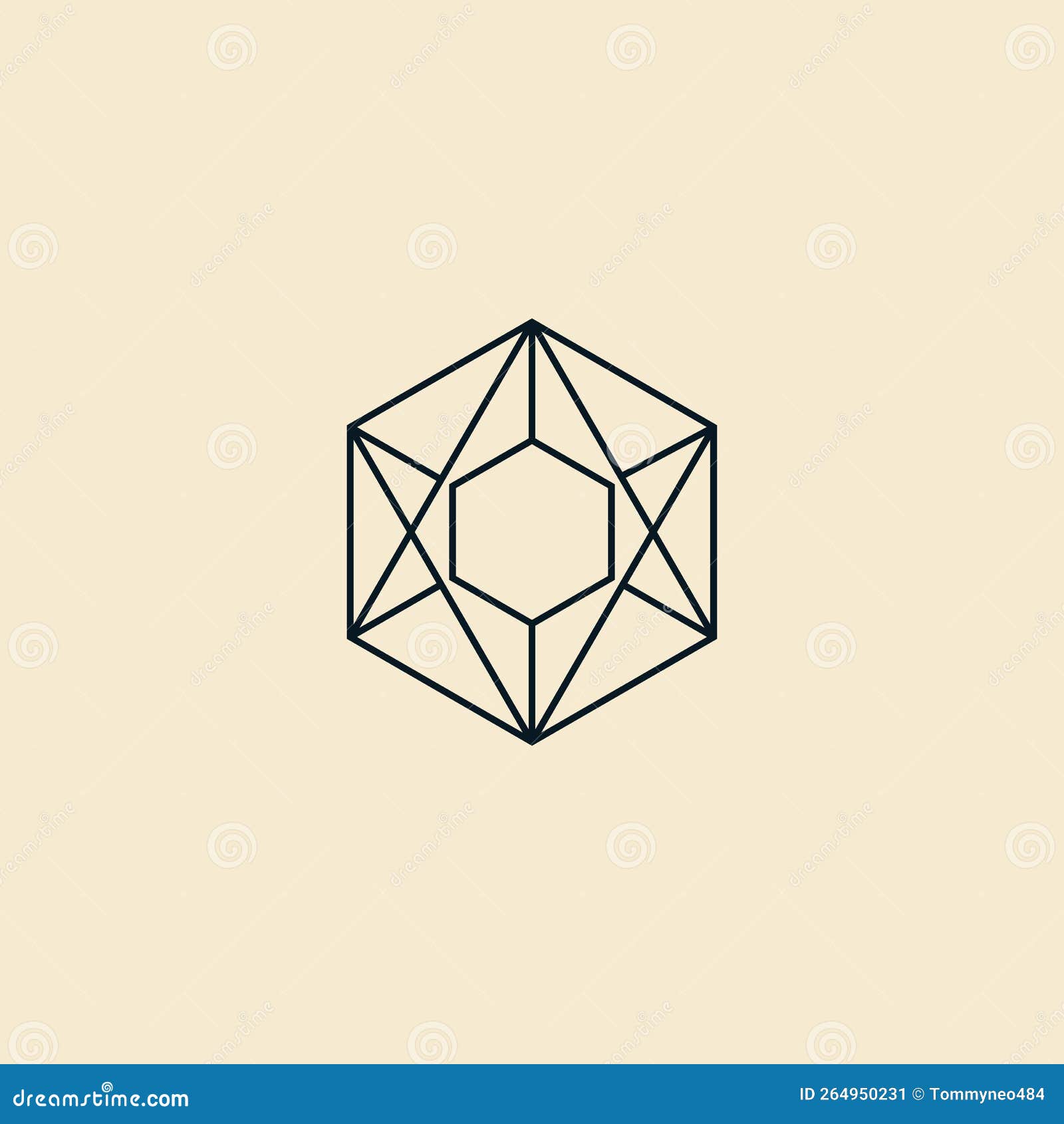 Abstract Hexagon Cube Tesseract Box Design Vector Inspiration Stock ...