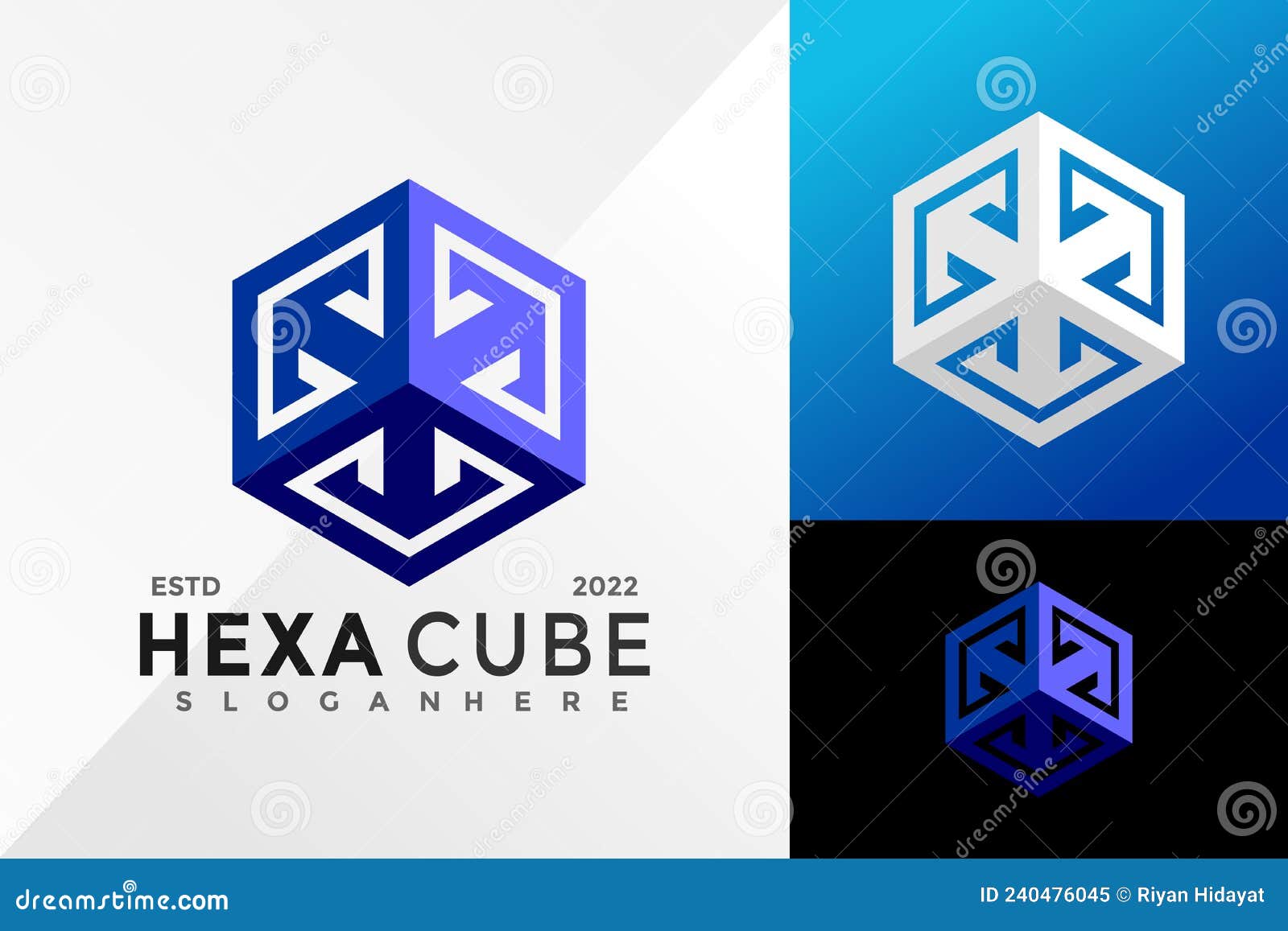 Hexagon Cube Logo Design Vector Illustration Template Stock Vector ...