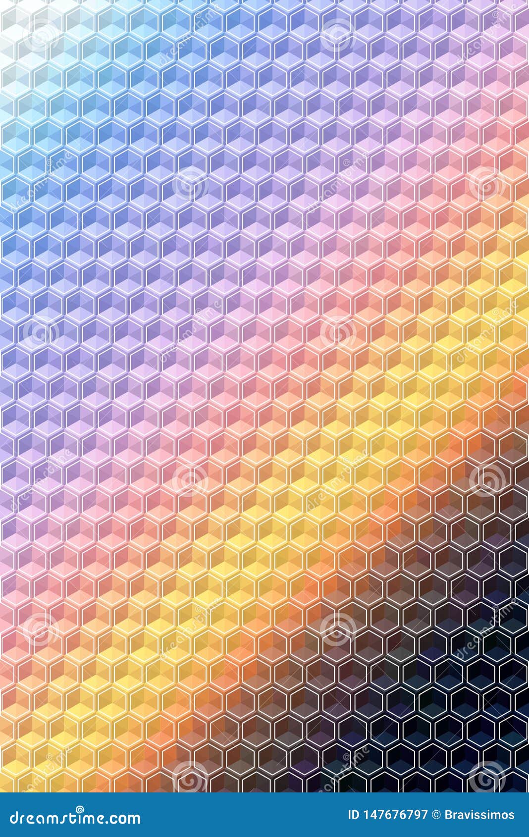 Hexagon Cube Pattern Cover Geometric, Abstract Decoration Stock ...