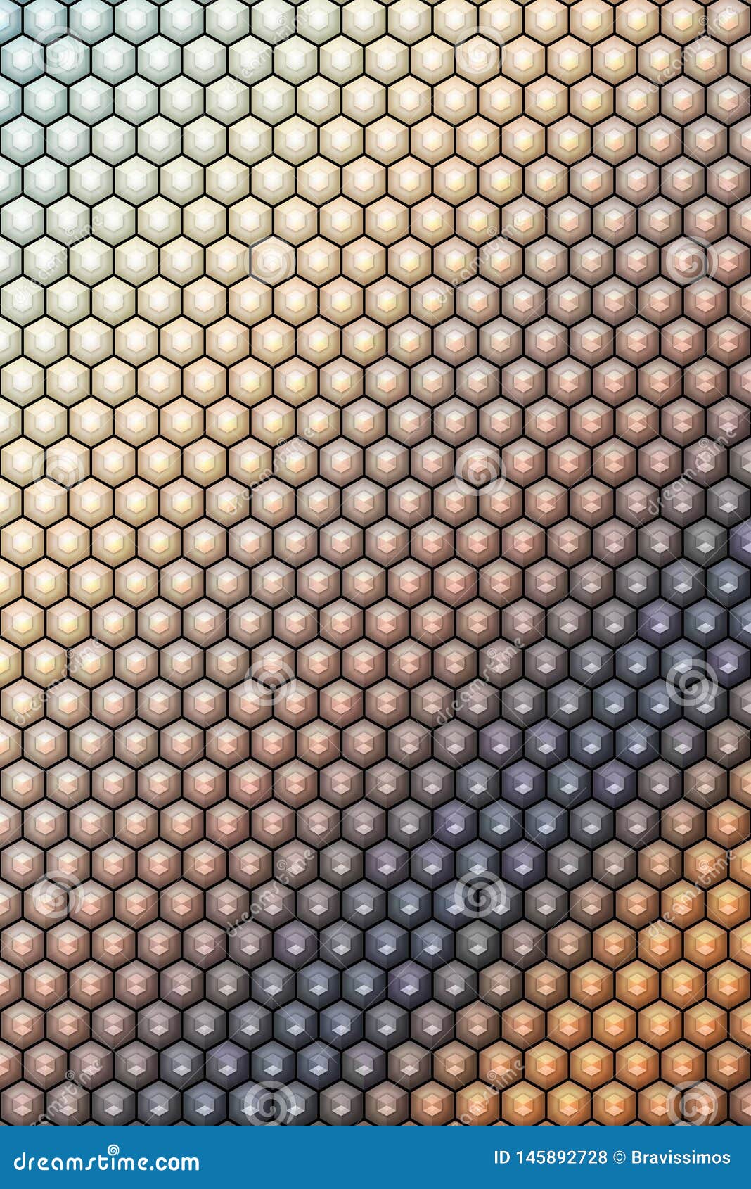 Hexagon Cube Pattern Cover Geometric, Mosaic Stock Illustration ...