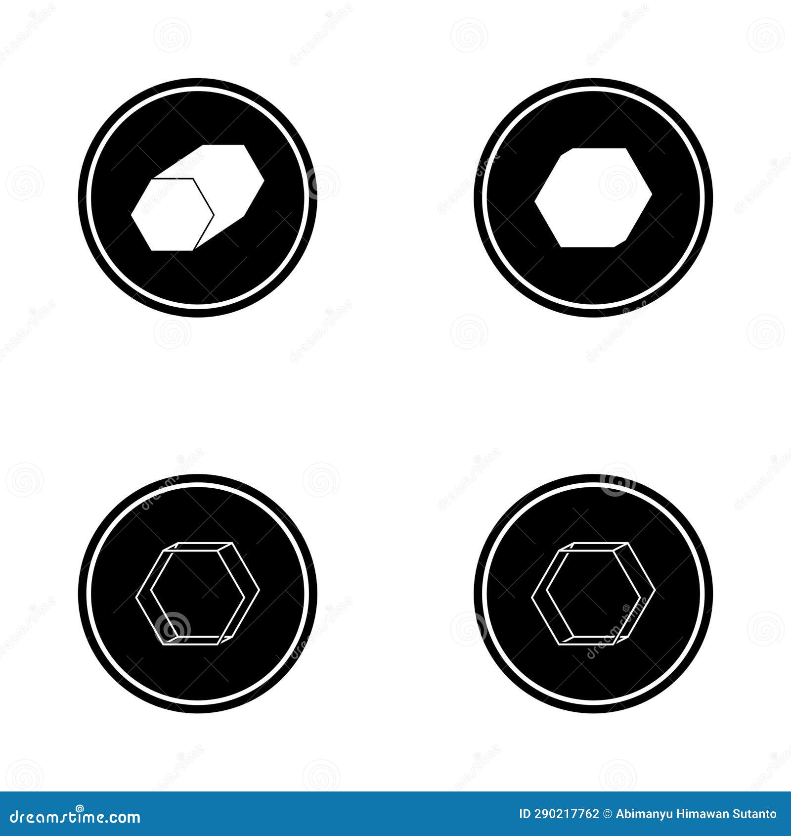 Hexagon 3d icon vector stock vector. Illustration of pentagonal - 290217762