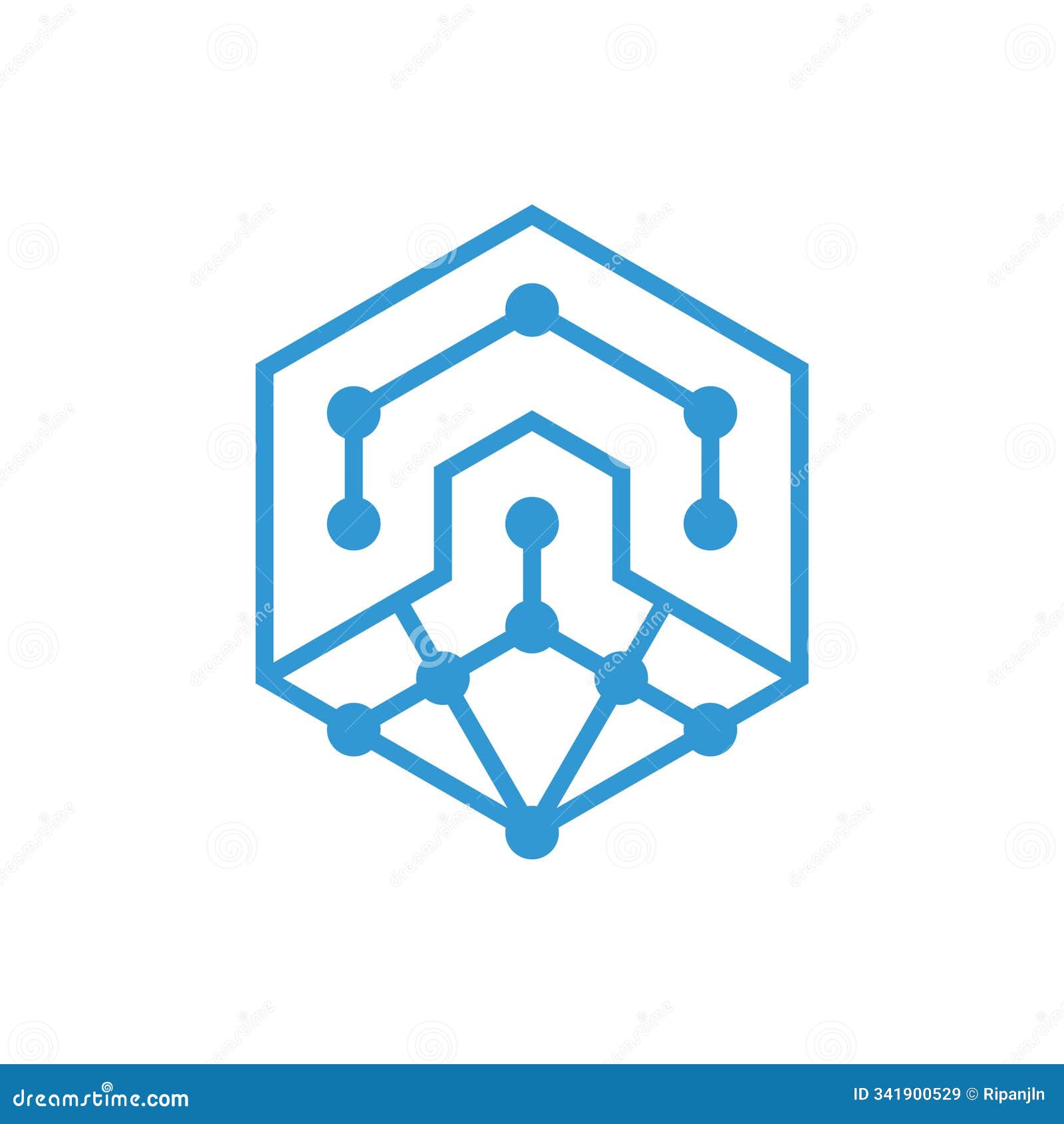 Hexagon Data Technology Network Logo Design Vector Stock Illustration - Illustration of idea ...