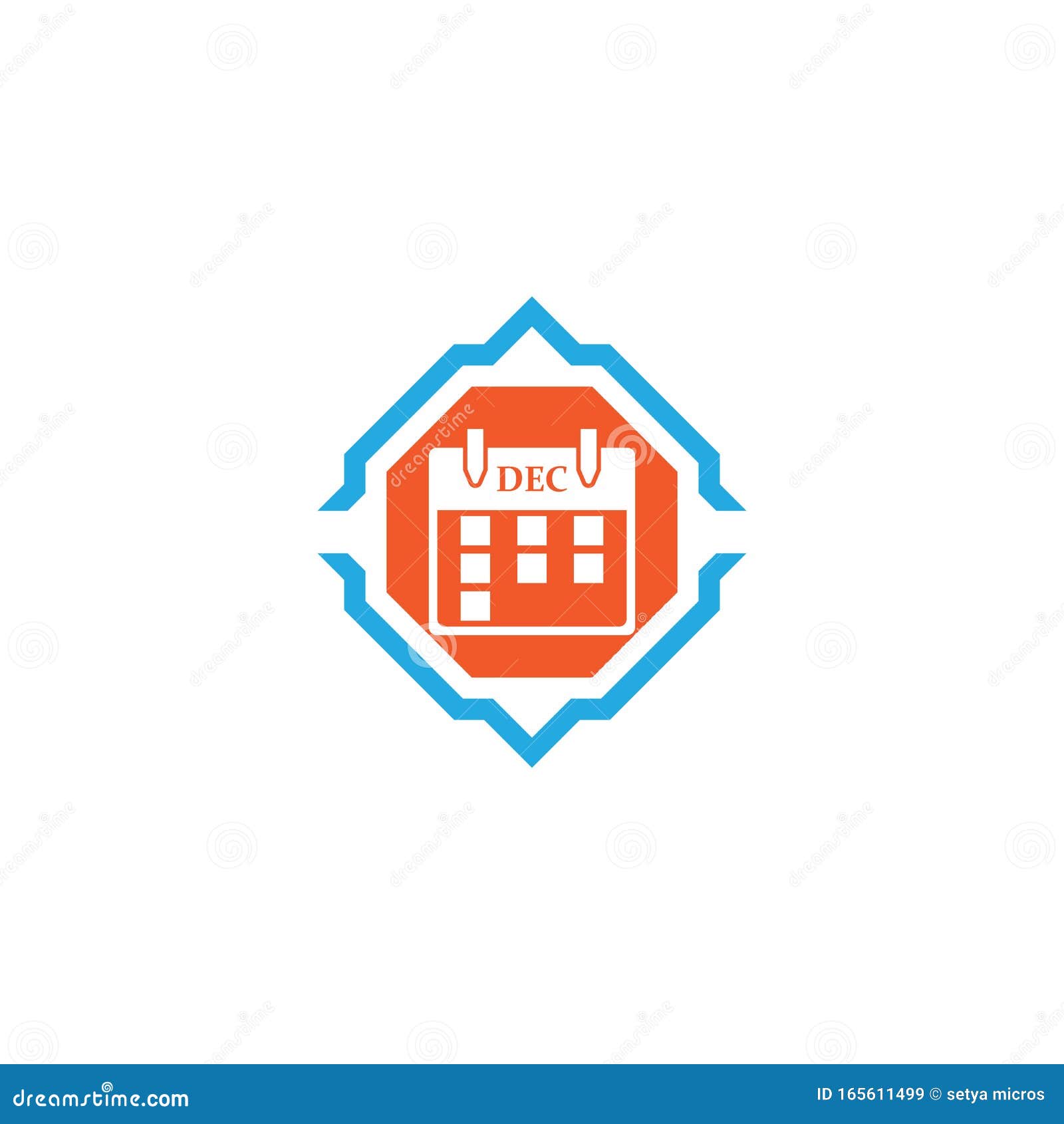 Hexagon December Calendar Illustration Template Logo and Symbol Vector ...