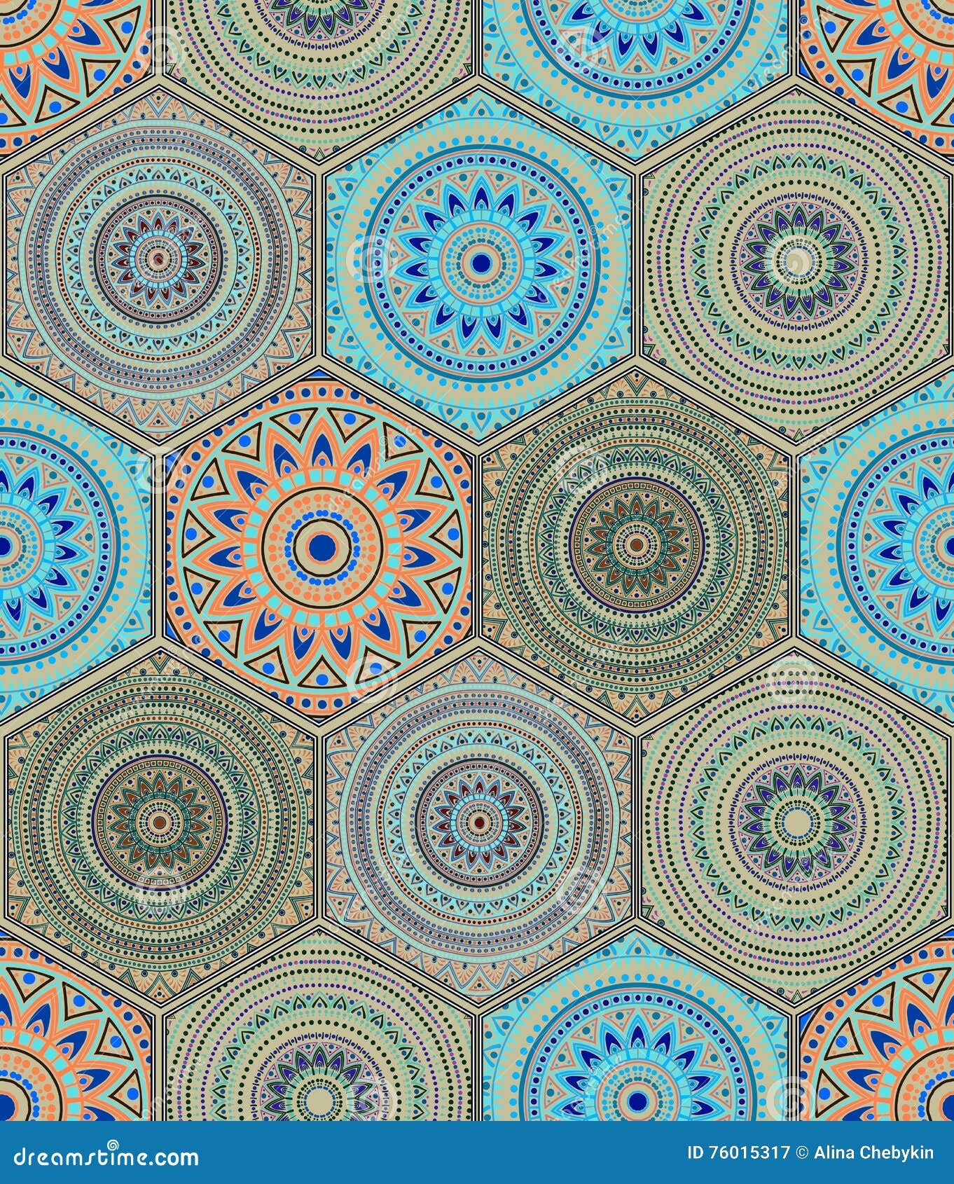 Hexagon Design Elements with Moroccan Motif Stock Vector - Illustration ...