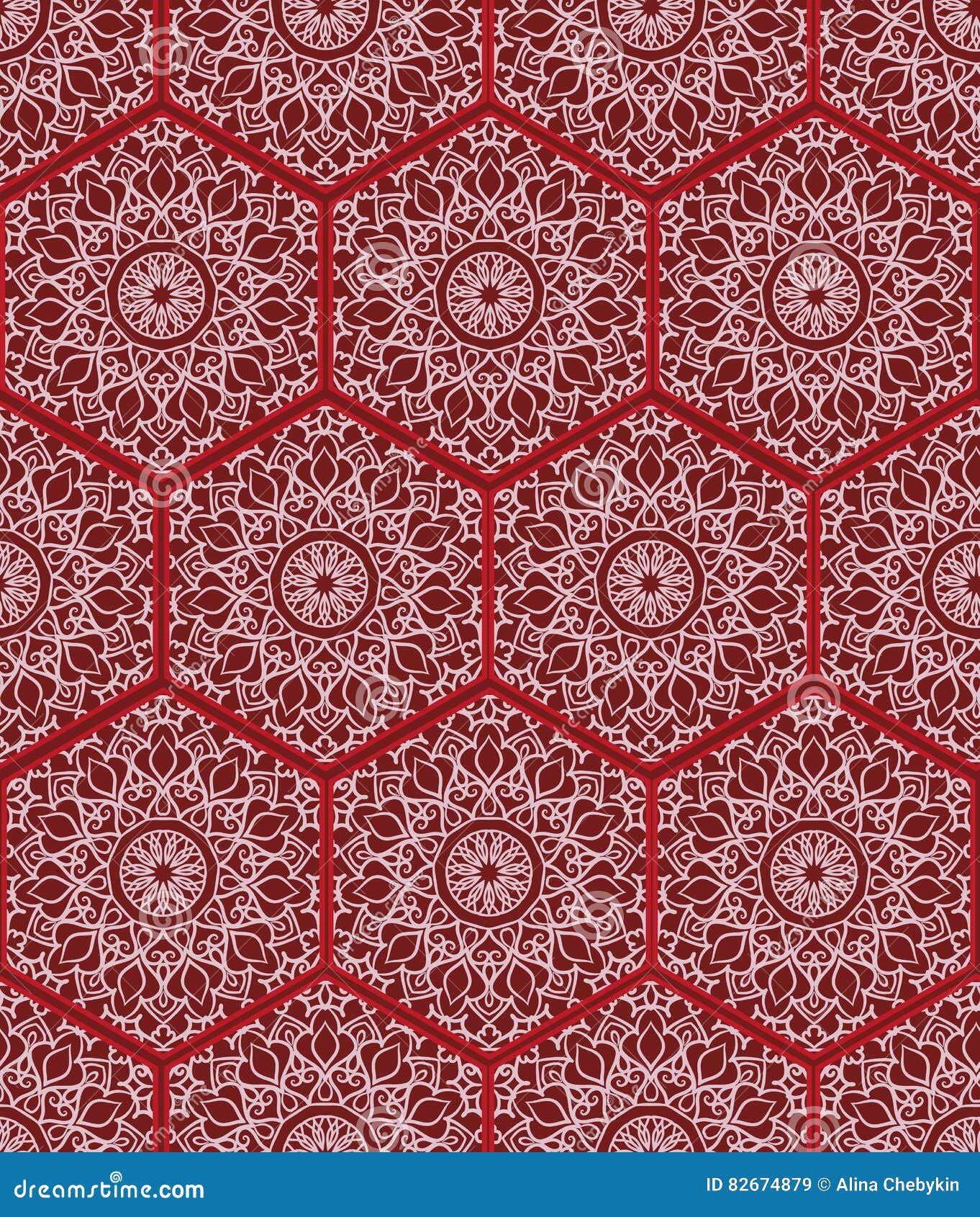 Hexagon Design Elements with Moroccan Motif Stock Vector - Illustration ...