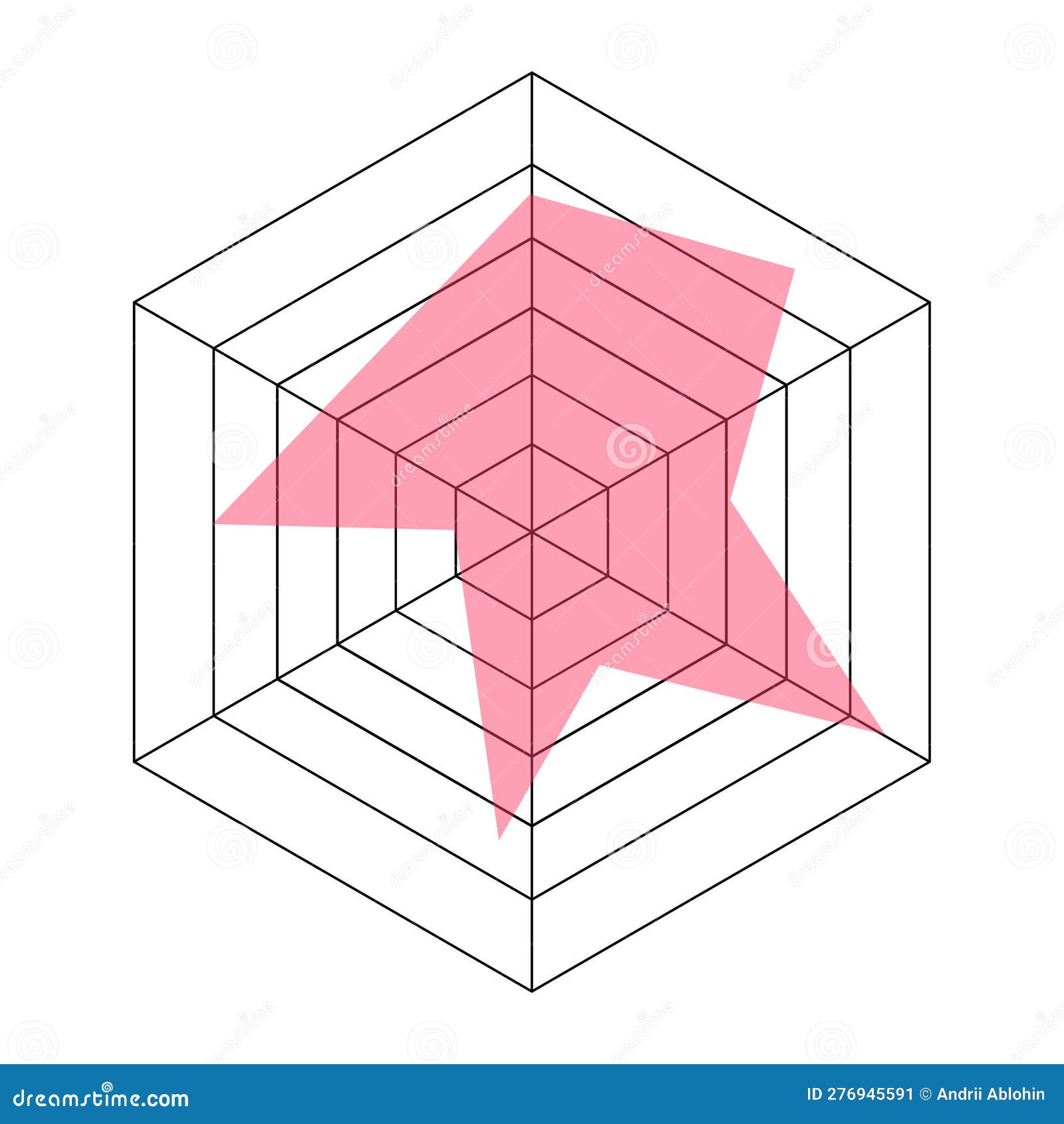 Hexagon Radar Diagram Or Spider Graph Template Isolated On White ...