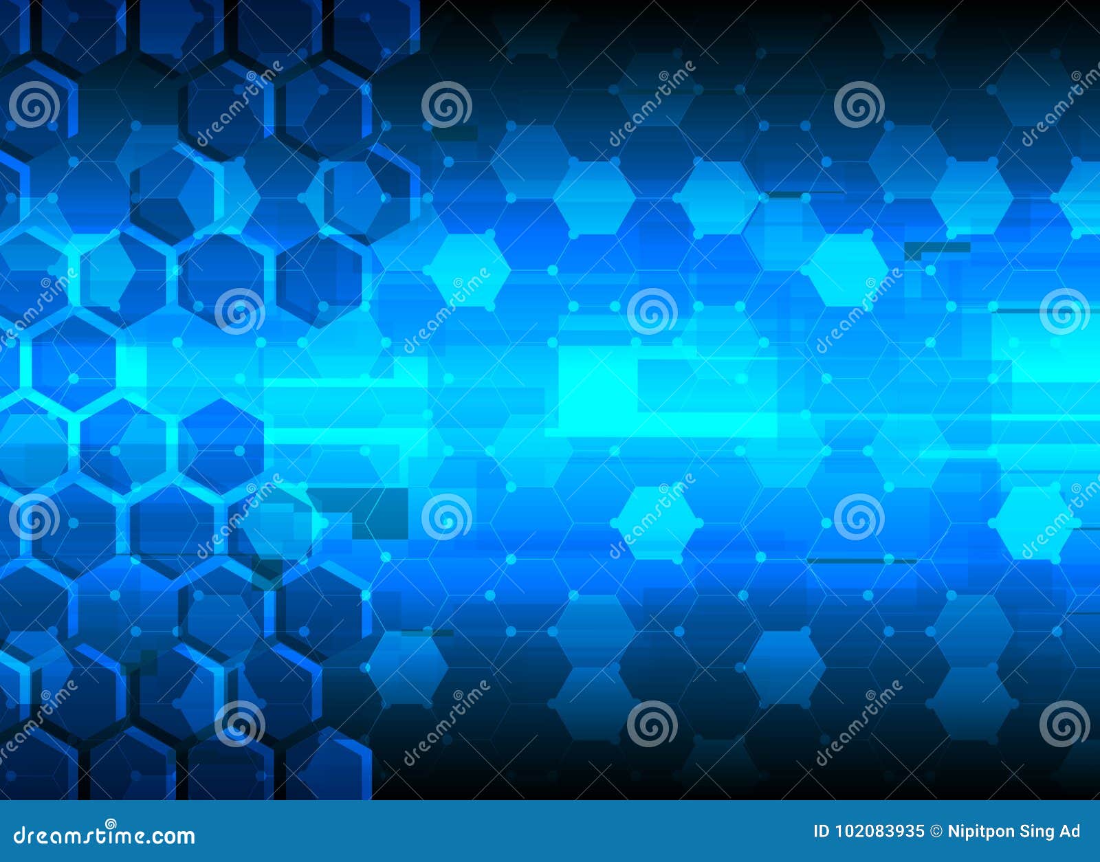 Hexagon and Digital Technology Background, Abstract Technology Stock ...