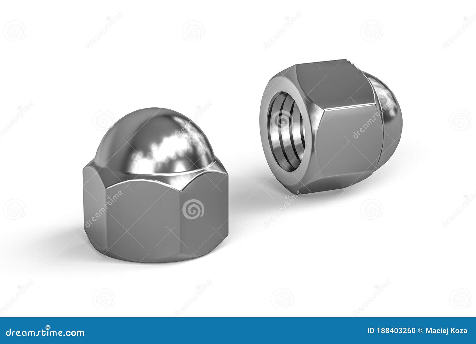 Hexagon domed cap nut stock illustration. Illustration of engineering ...