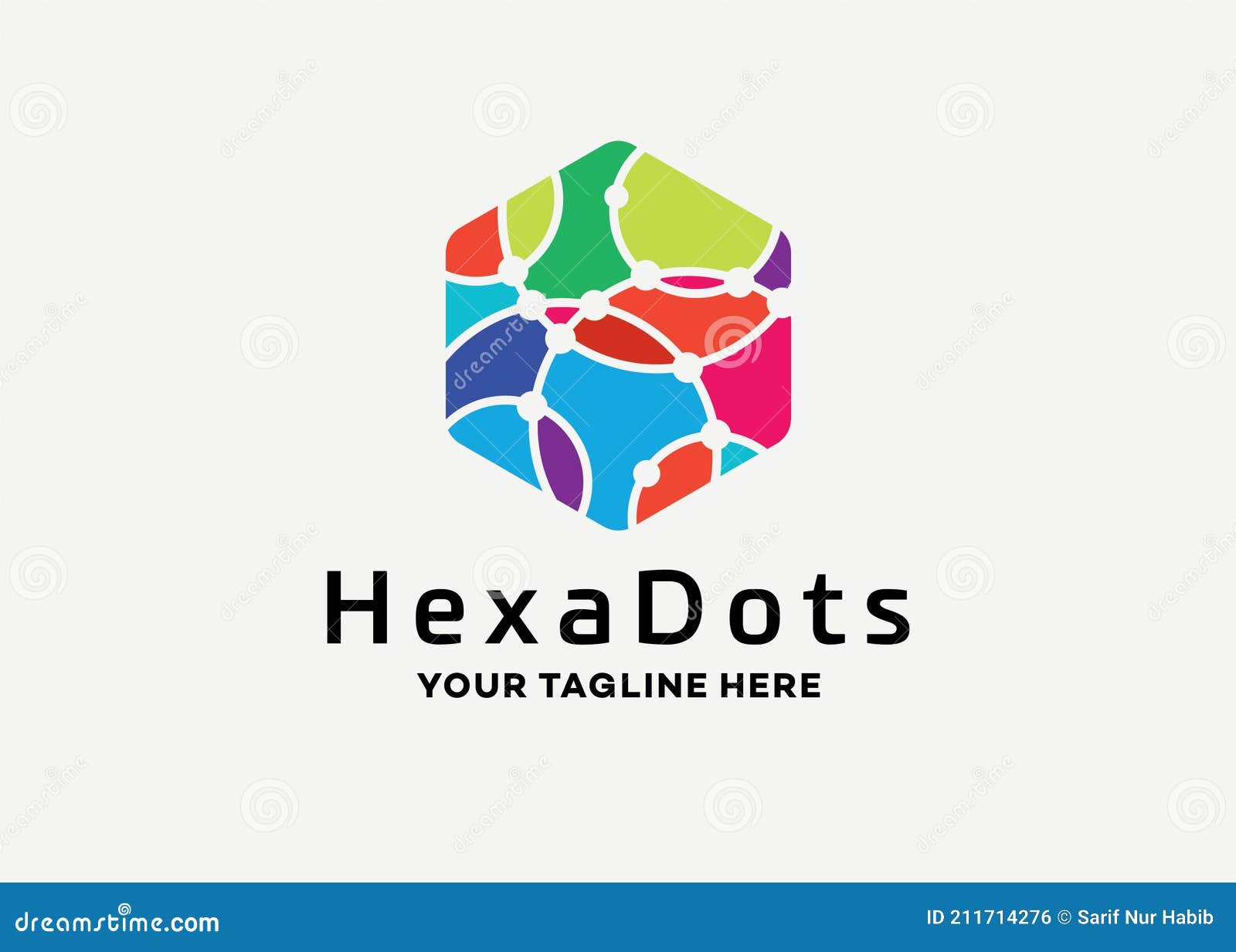 Hexagon Dots 1d Logo Icon Template Vector Illustration | CartoonDealer ...
