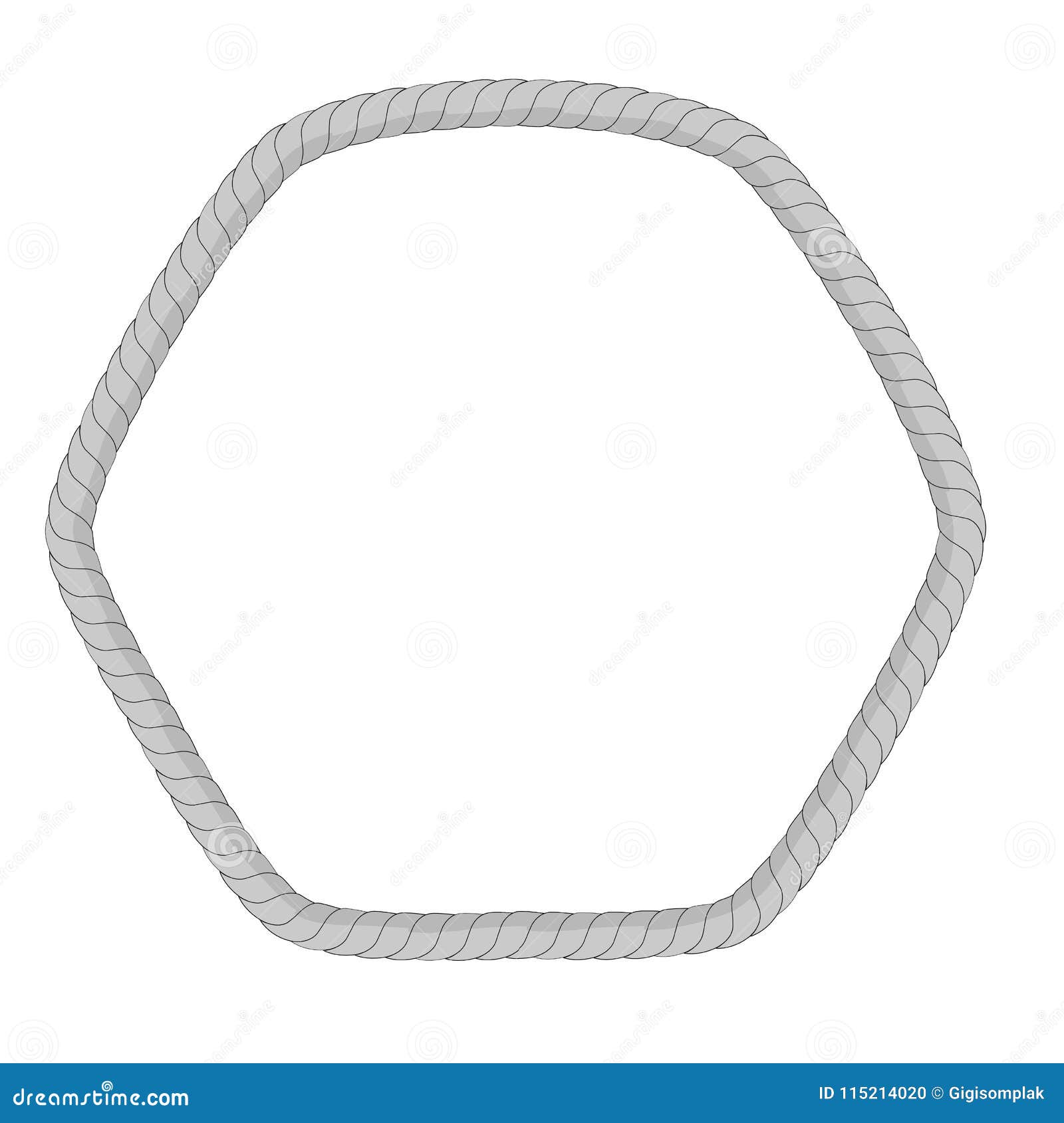 Hexagon Frame from Gray Rope for Your Element Design Stock Vector ...