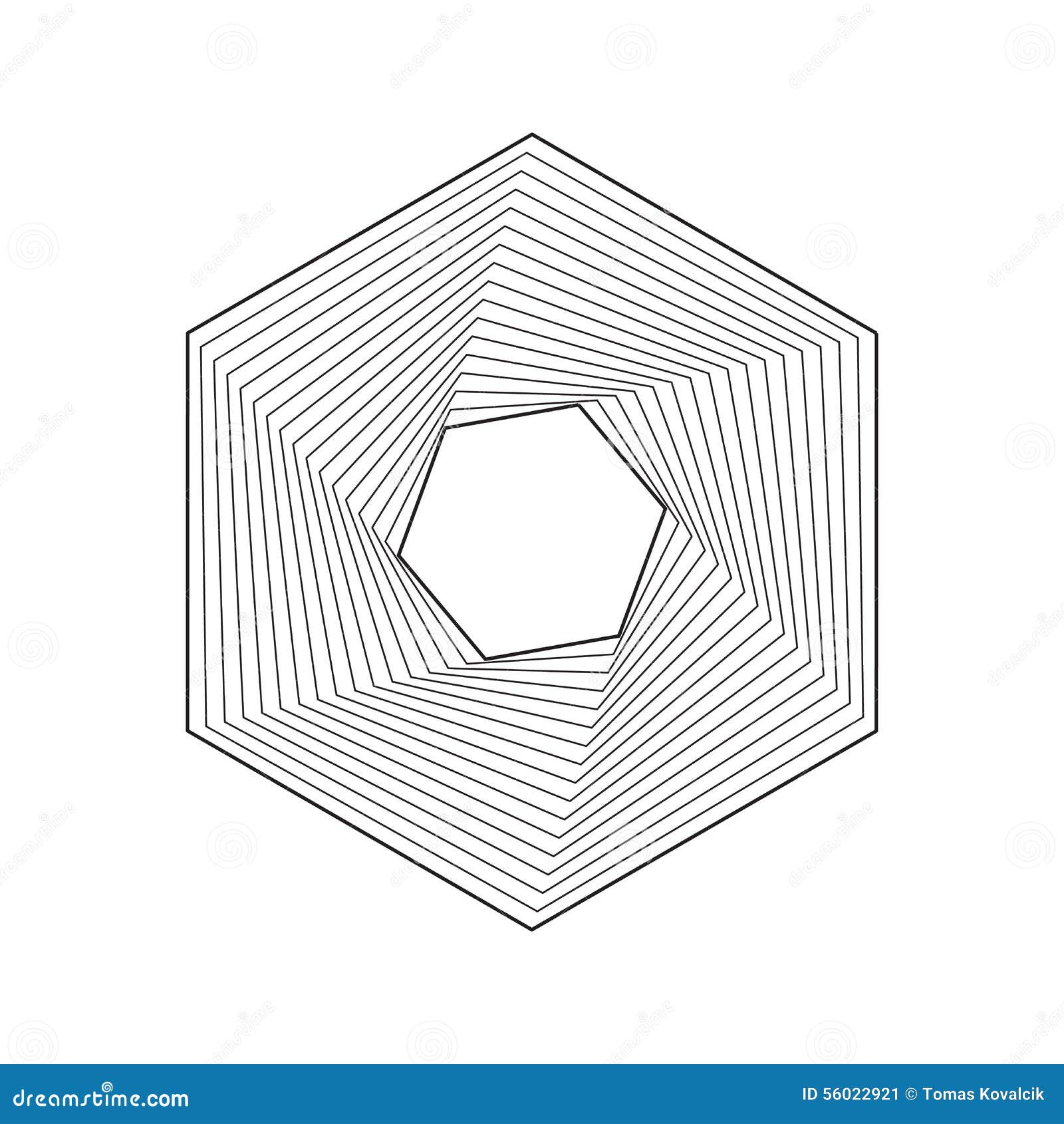 Hexagon, Geometric Frame, Isolated on White, Vector Stock Vector ...