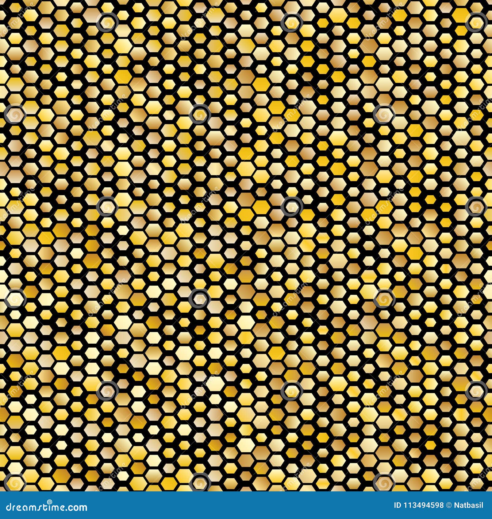 Hexagon Golden Seamless Pattern Stock Vector - Illustration of walls, geometric: 113494598