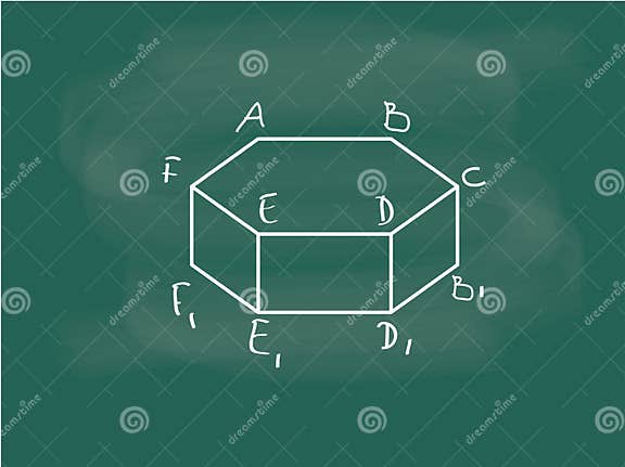 Hexagon Graphic and Mathematical Formulas on the Blackboard Chalk Stock ...