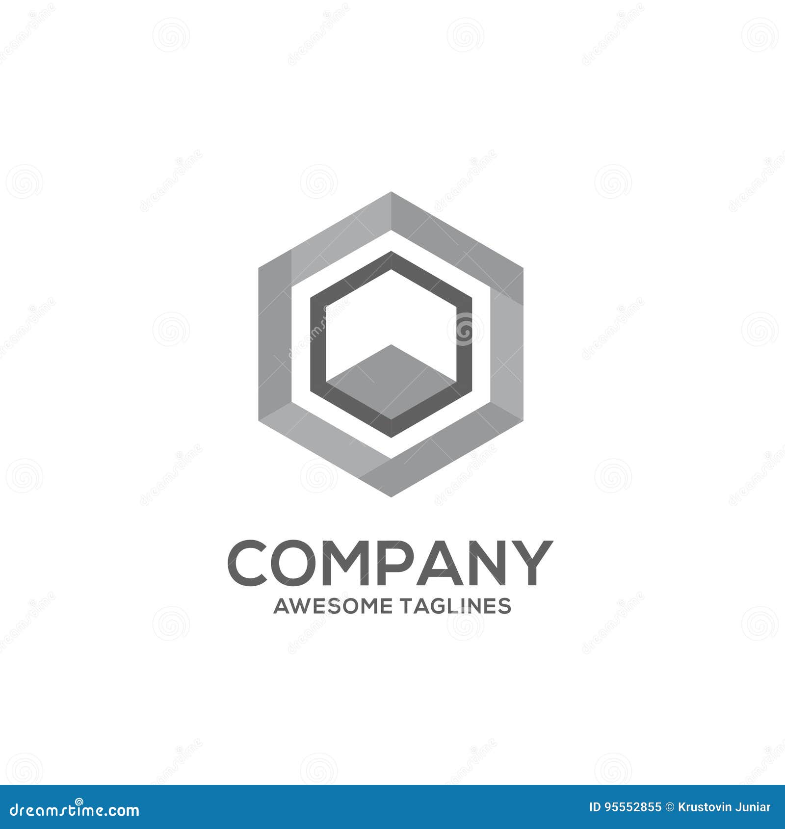 Hexagon Grey Color Logo Concept Illustration Stock Vector ...