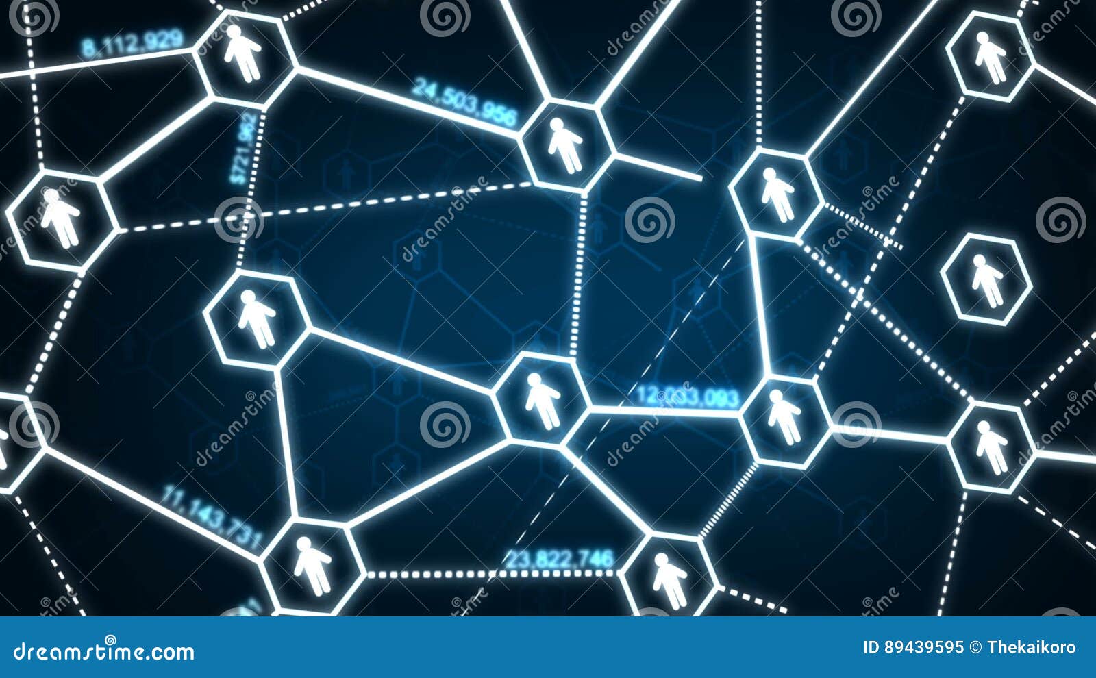 Hexagon Grid and Connection Line with People Icon for Social Network ...