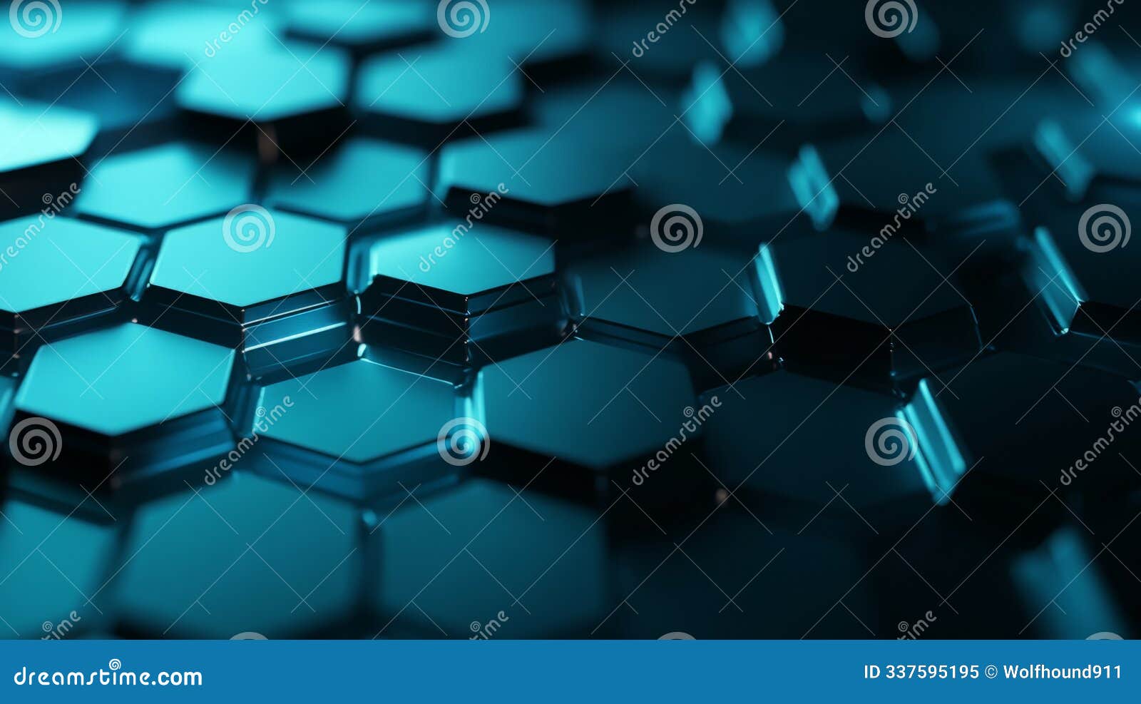 Hexagon Grid on a Gradient Background from Deep Blue To Light Teal ...