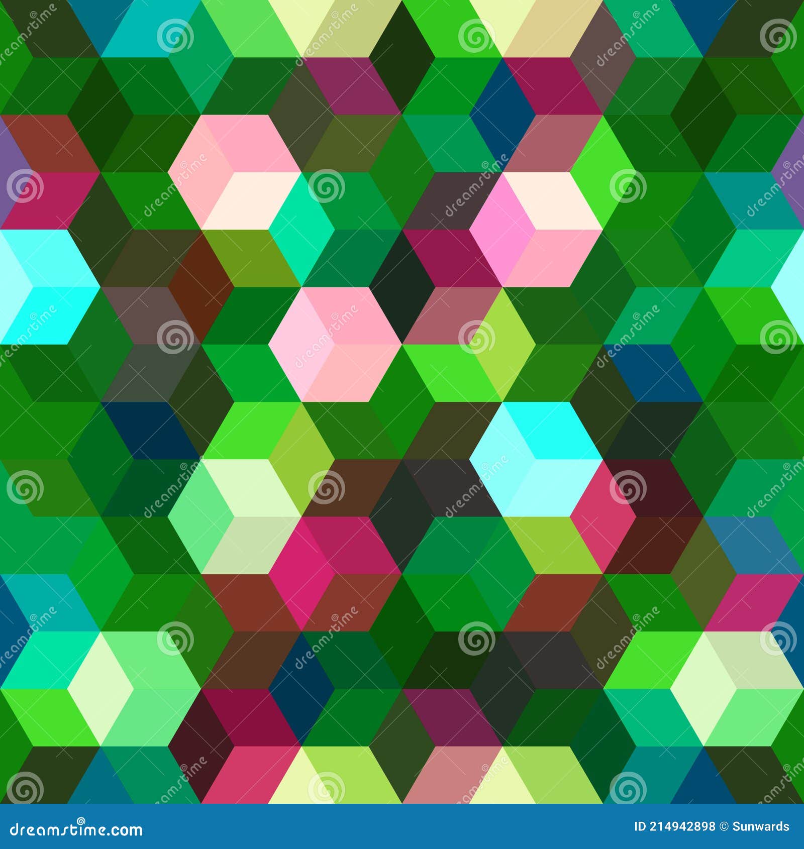 Hexagon Grid Seamless Background of Multiple Polygons Stock Vector ...