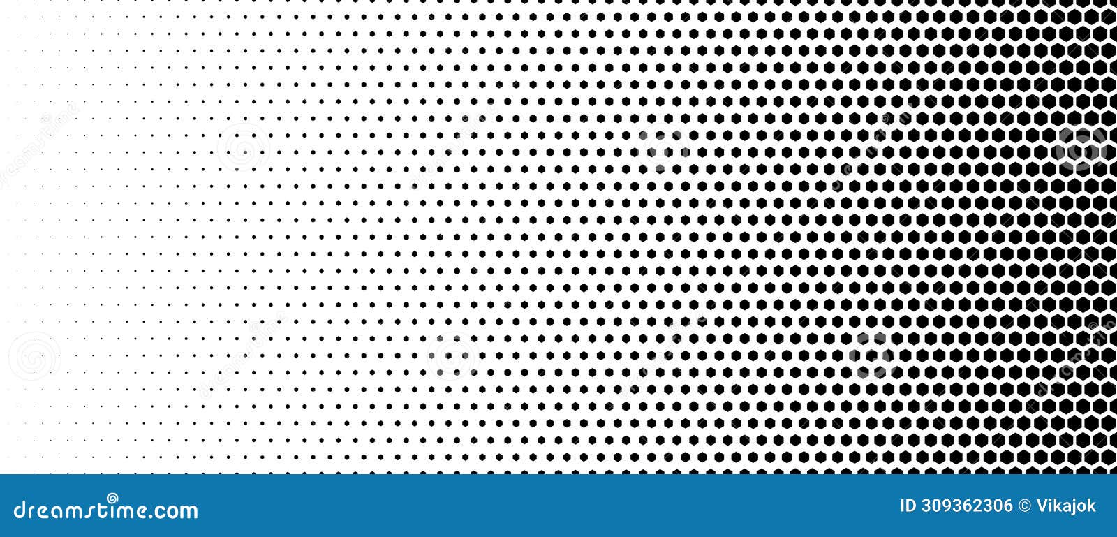 Hexagon Halftone Gradient Texture. Abstract Black and White Hex ...
