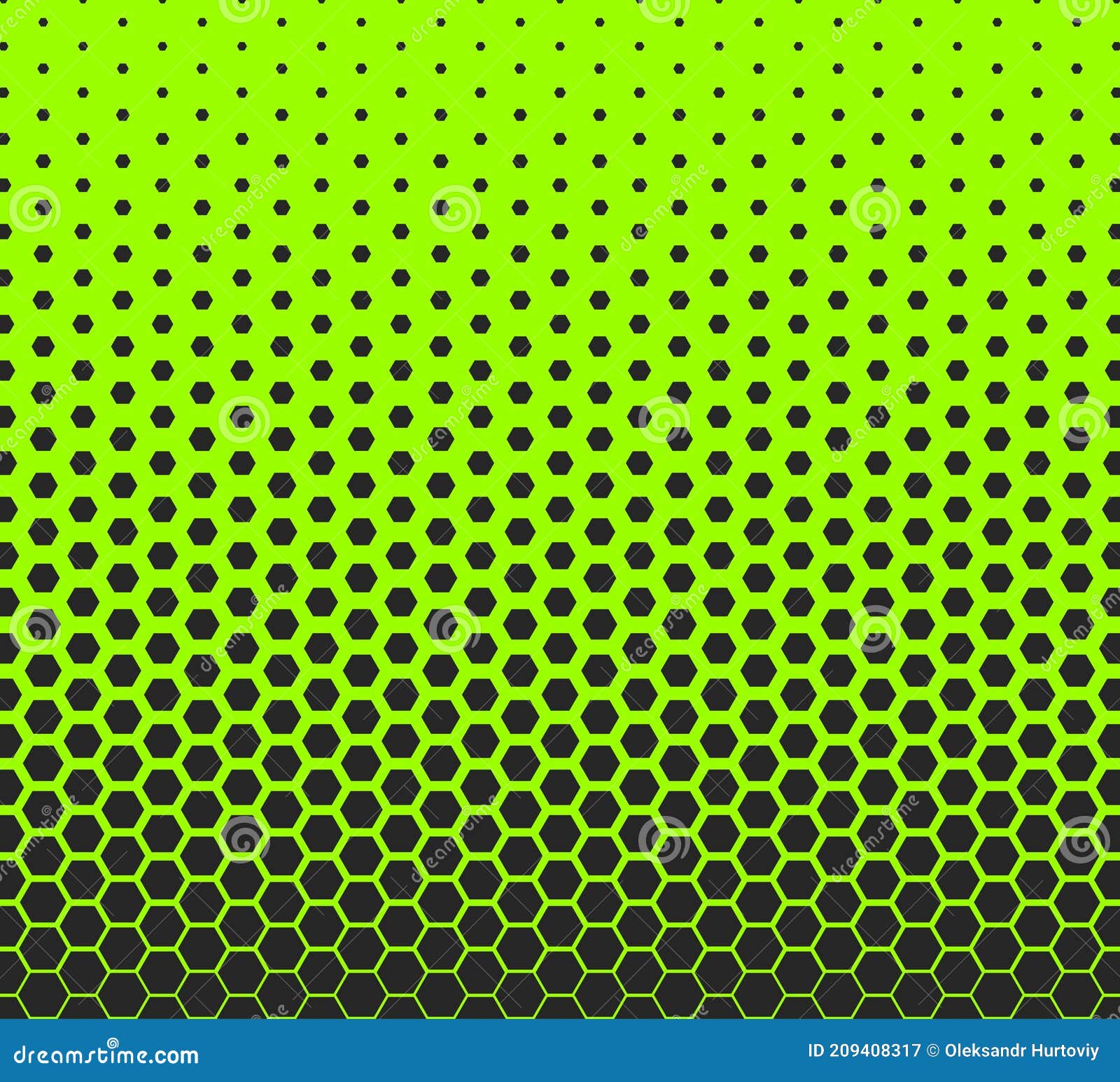 Hexagon Halftone Pattern Shapes On Green Background. Modern Abstract ...