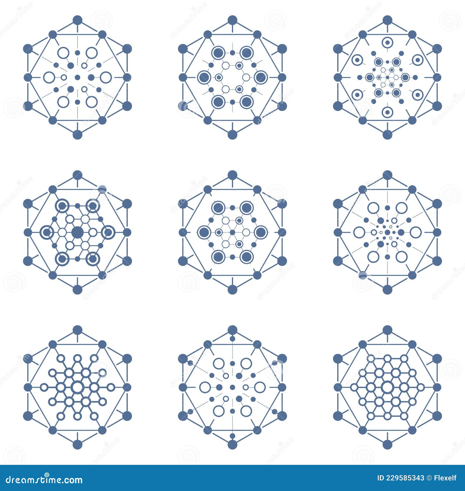 Hexagon. Hexagonal Shape Element And Sign. Global Connection Concept ...
