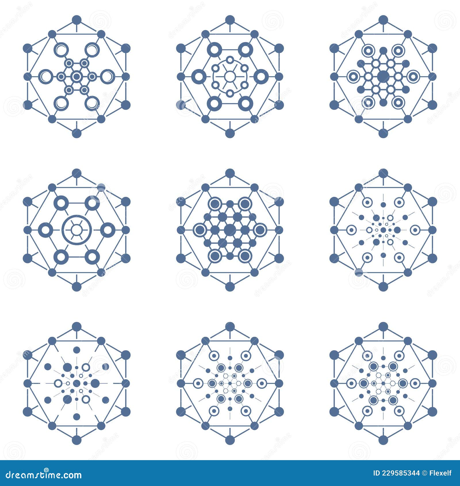 Hexagon. Hexagonal Shape Element and Sign. Global Connection Concept ...